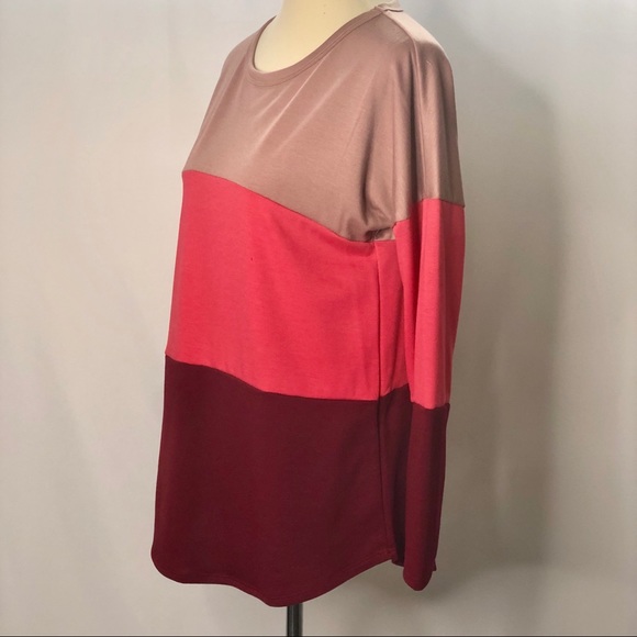 pop kiss | Tops | New Colorblock Long Sleeve Multicolor Sweater Top ...